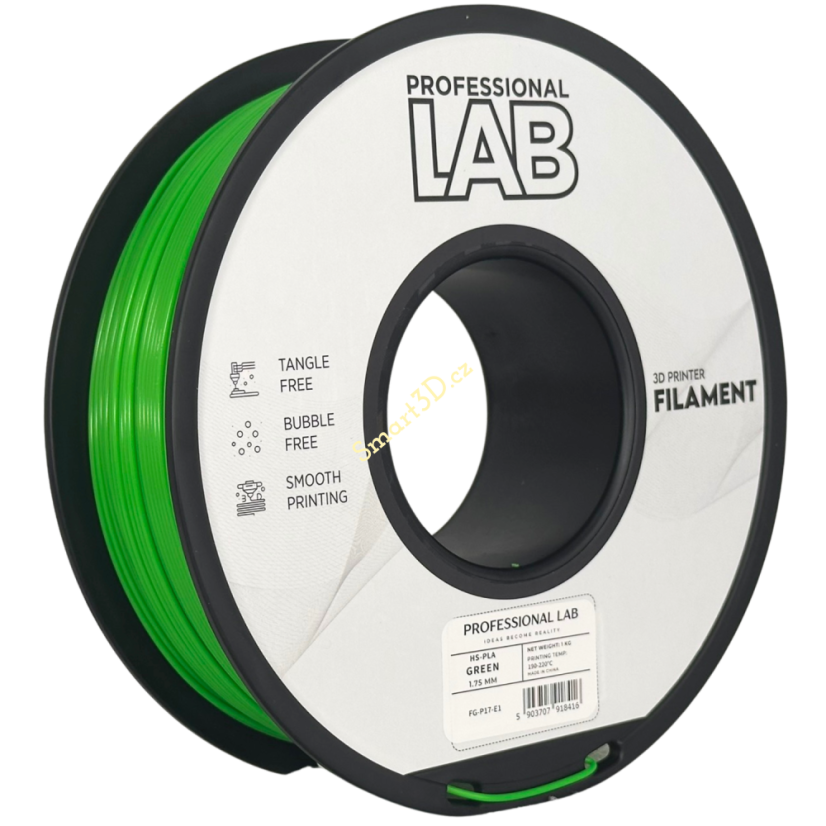 Filament PROFESSIONAL LAB / HS-PLA / GREEN / 1,75 mm / 1 kg :: Smart3D.cz